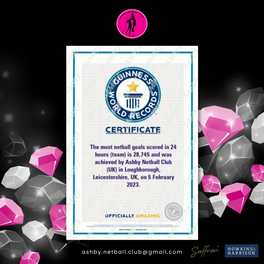 Ashby Netball Club are Official World Record Holders - Leicester Times