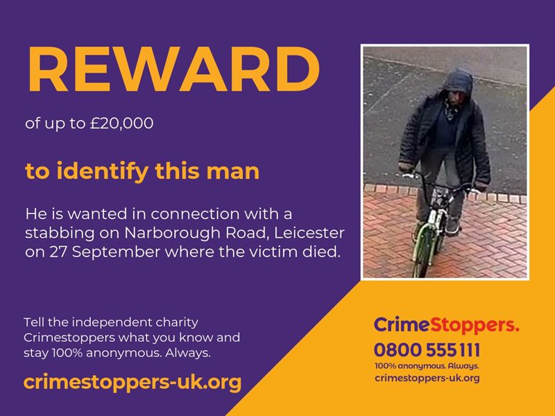 Reward to identify potential suspect seen on CCTV after Leicester man ...