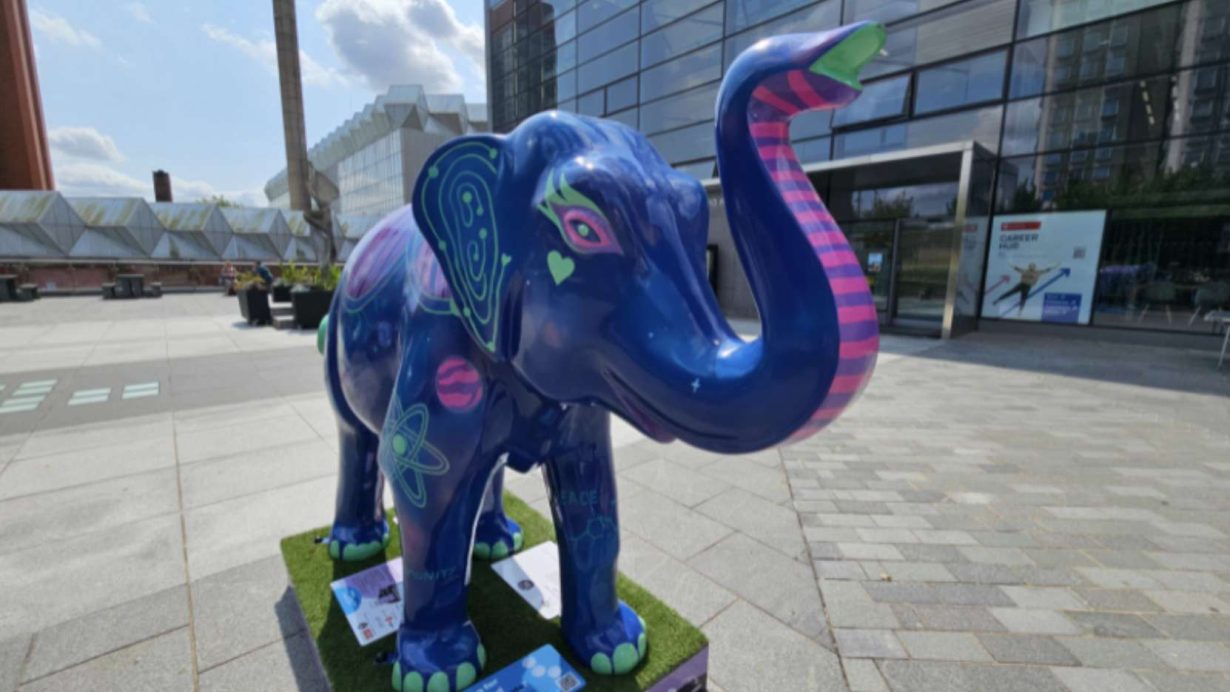 Glow-in-the-dark elephant is on the loose at University of Leicester ...